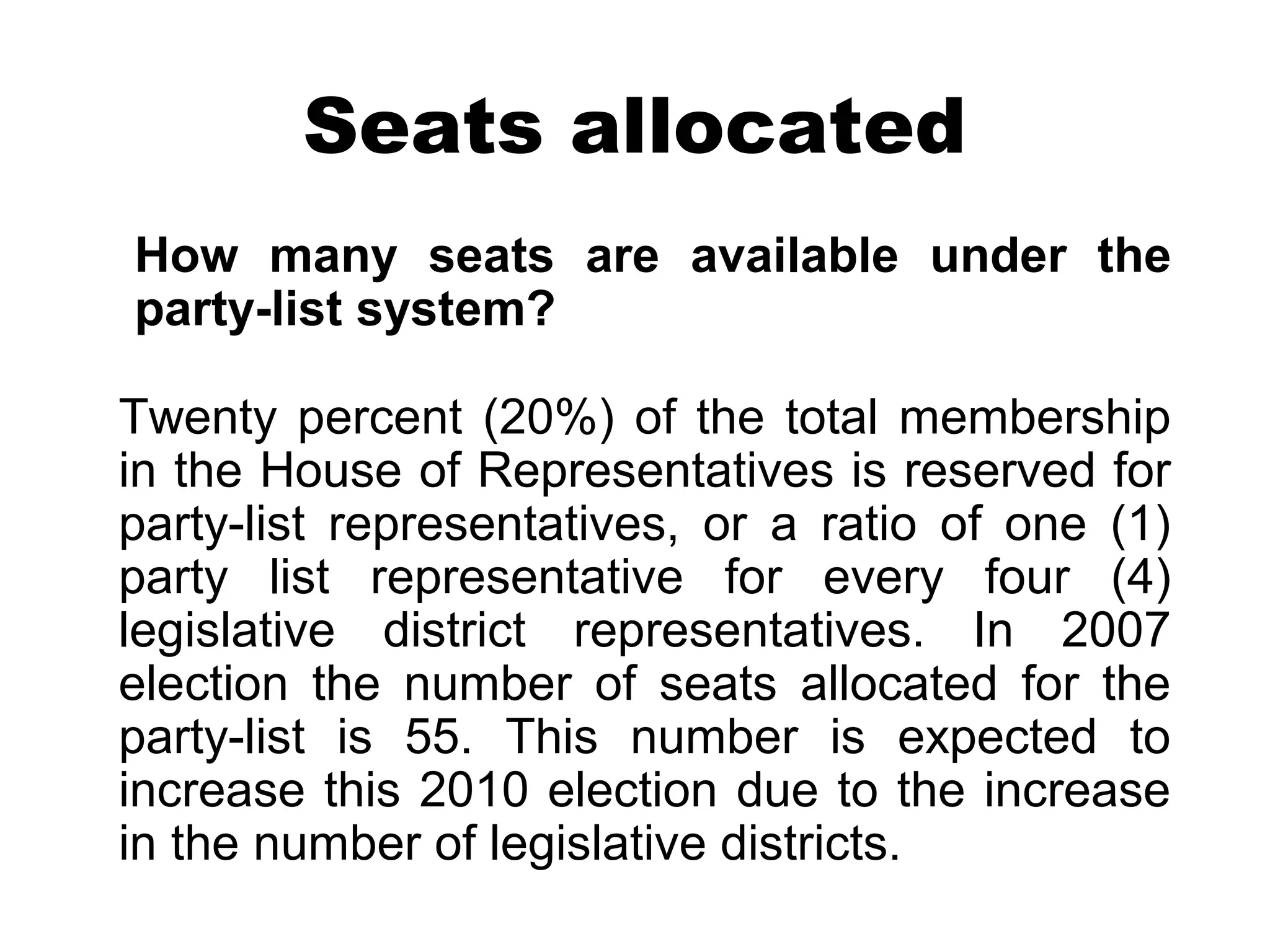 LEGISLATIVE BRANCH: PHILIPPINE PARTY LIST SYSTEM | PPT