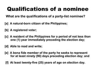 LEGISLATIVE BRANCH: PHILIPPINE PARTY LIST SYSTEM | PPT