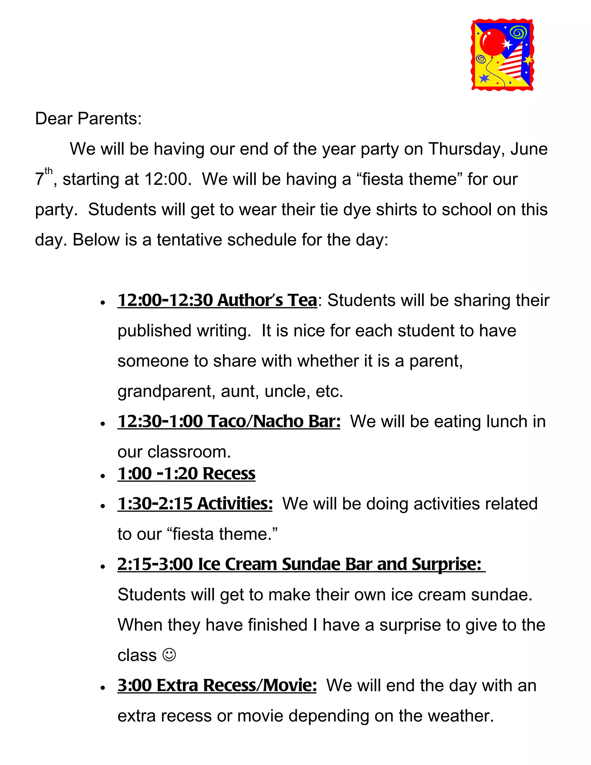 Party note | DOC | Desserts and Baking | Food & Drink