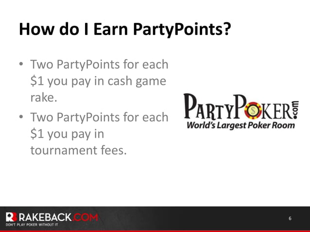Introduction Of Party Poker Rakeback | PPT