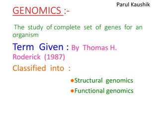 Genomics and proteomics | PPTX