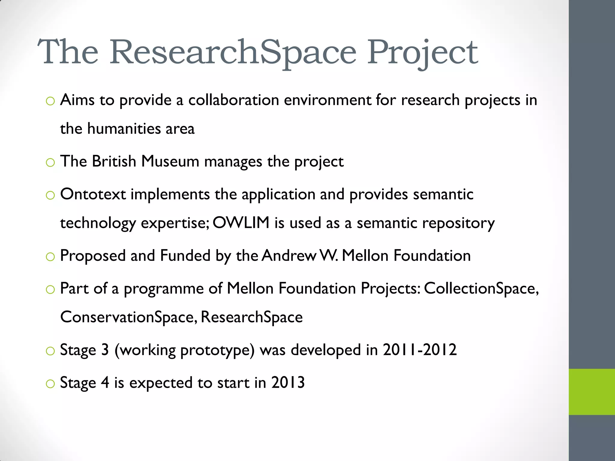 RDF Data and Image Annotations in ResearchSpace (slides) | PDF