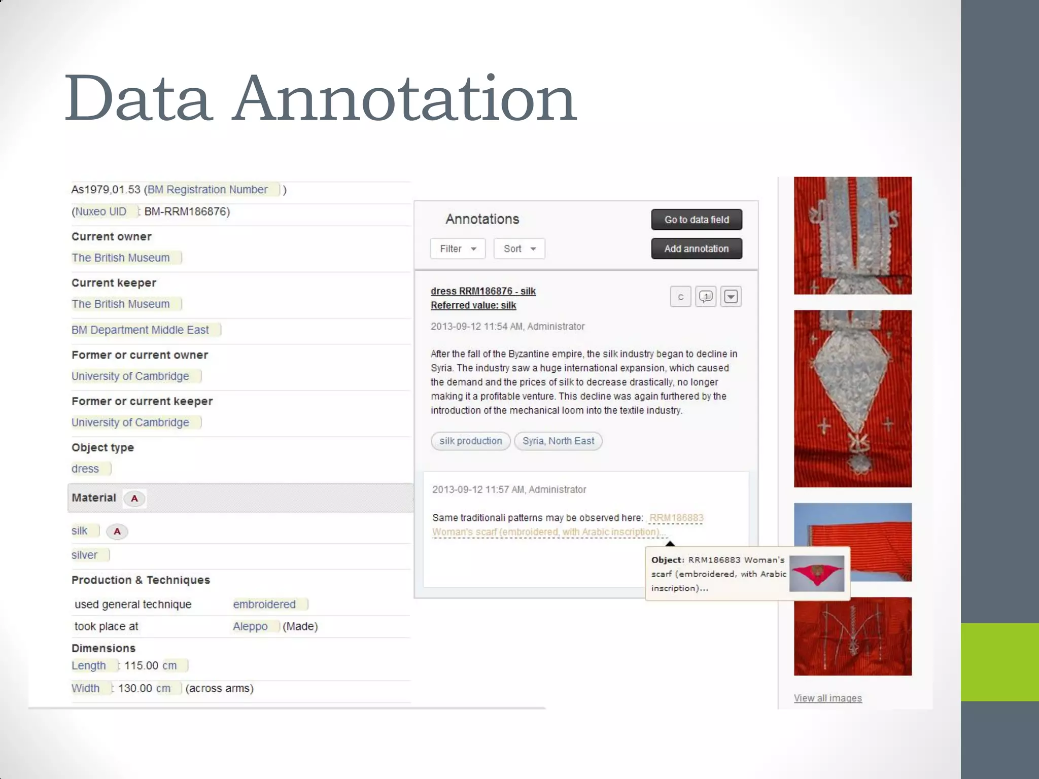 RDF Data and Image Annotations in ResearchSpace (slides) | PPT