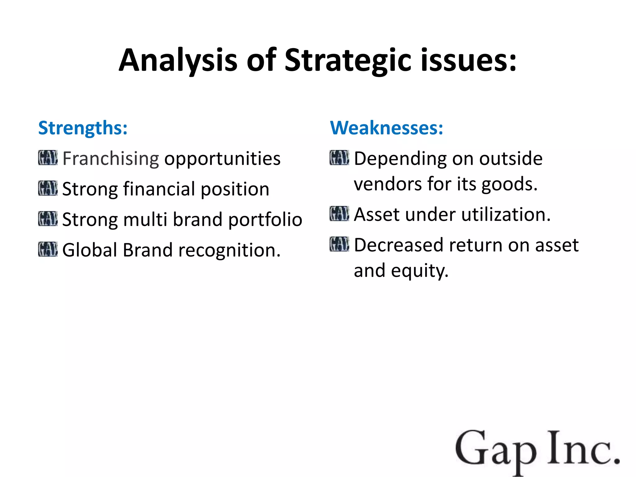 SWOT analysis of GAP Inc | PPTX