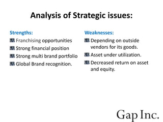 SWOT analysis of GAP Inc | PPTX