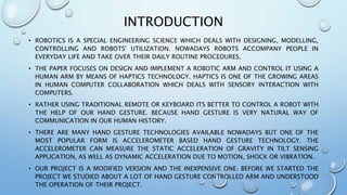 Hand Gesture controlled Robotic Arm | Android | Arduino | PPTX
