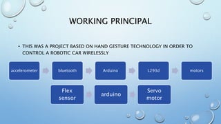 Hand Gesture controlled Robotic Arm | Android | Arduino | PPTX