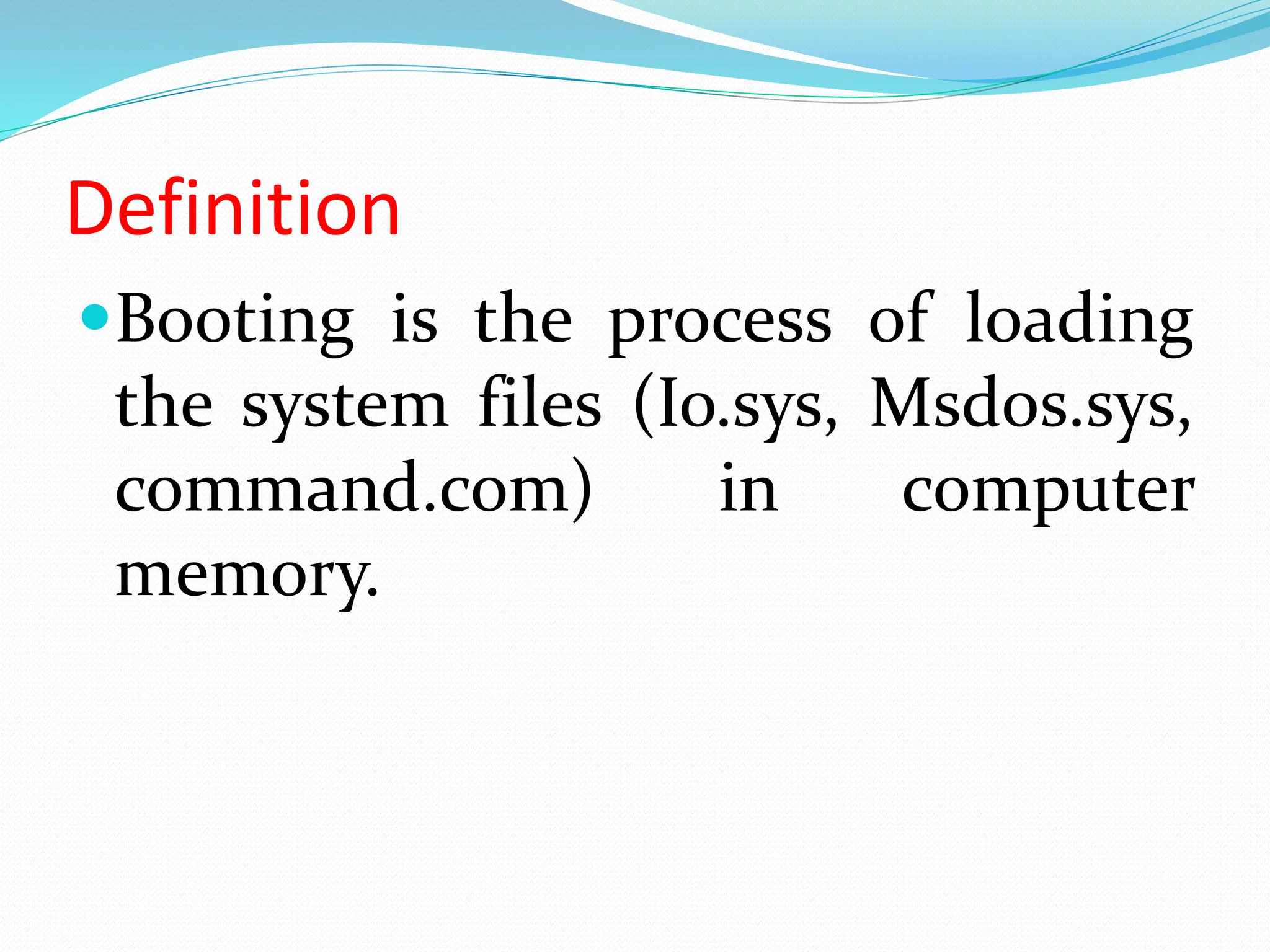Booting a computer, cold boot, warm boot | PPTX