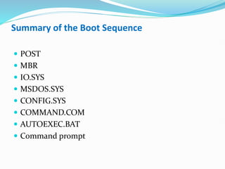Booting a computer, cold boot, warm boot | PPTX