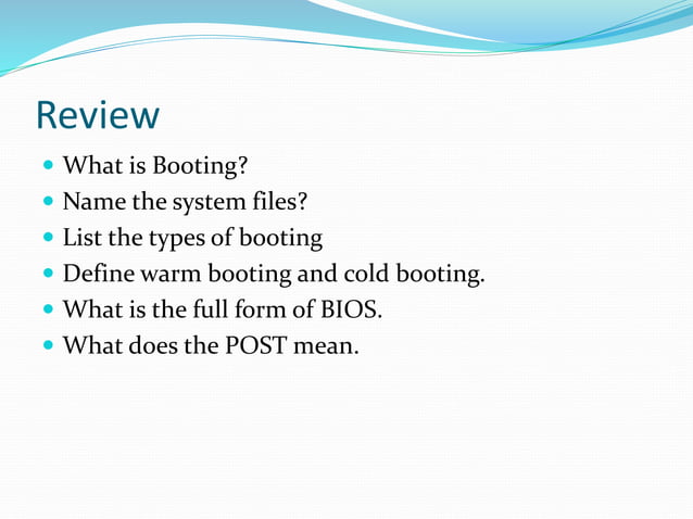 Booting a computer, cold boot, warm boot | PPTX