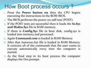 Booting a computer, cold boot, warm boot | PPTX