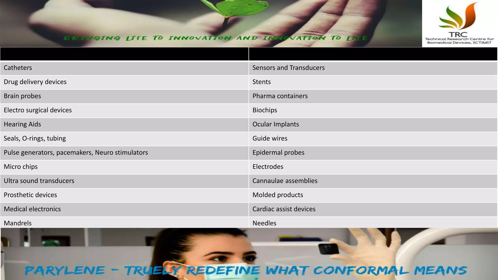 Parylene coating in biomedical applications | PPTX