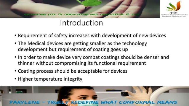 Parylene coating in biomedical applications | PPTX | Chemistry | Science