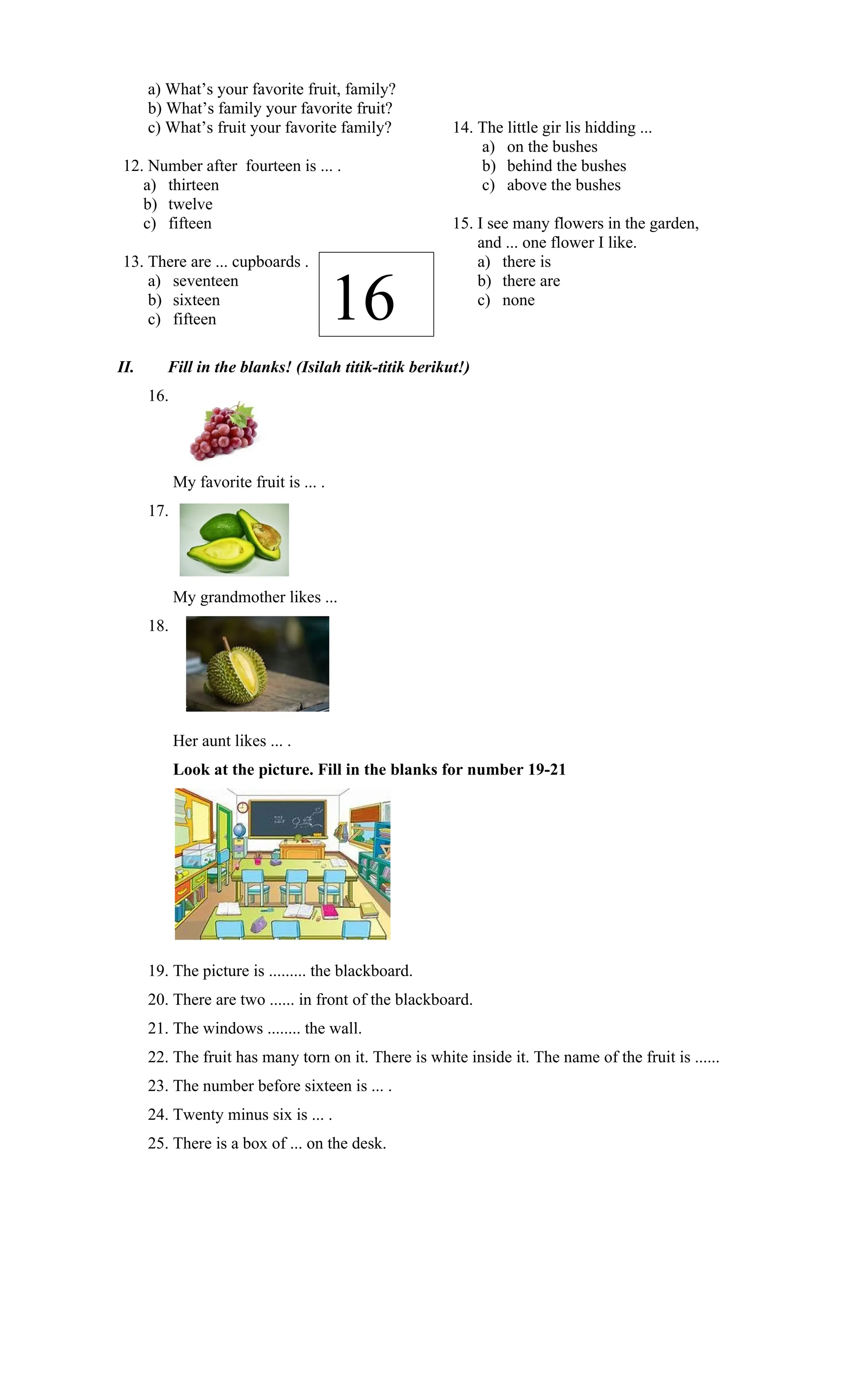 Penilaian Sumatif Akhir Semester 1 Bahasa Inggris Kelas 2 Kurikulum ...