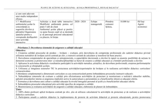 Planul de acțiune al școlii 2020 - 2024 | PDF