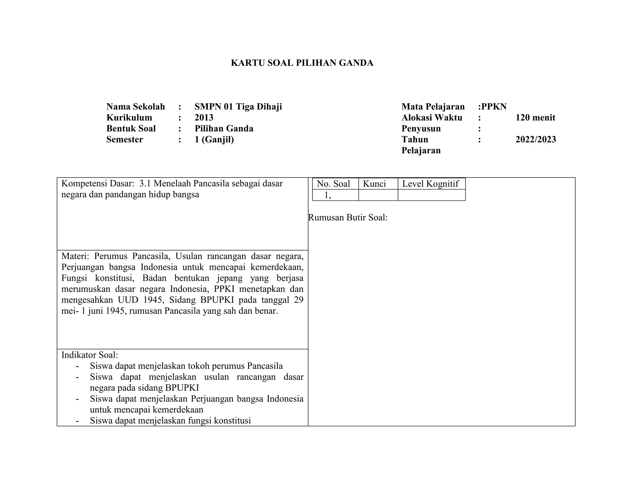 PAS 2022 2023 soal ppkn kls 7.doc