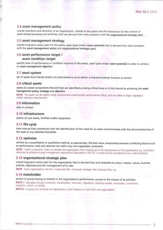 Pas 55 1 - specification for the optimized management of assets | PDF ...