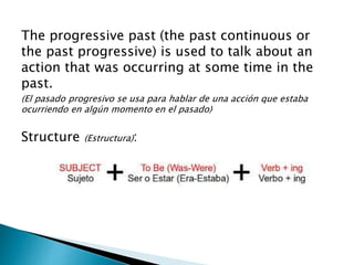 Past progressive // Pasado progresivo | PPTX | National & Civic ...