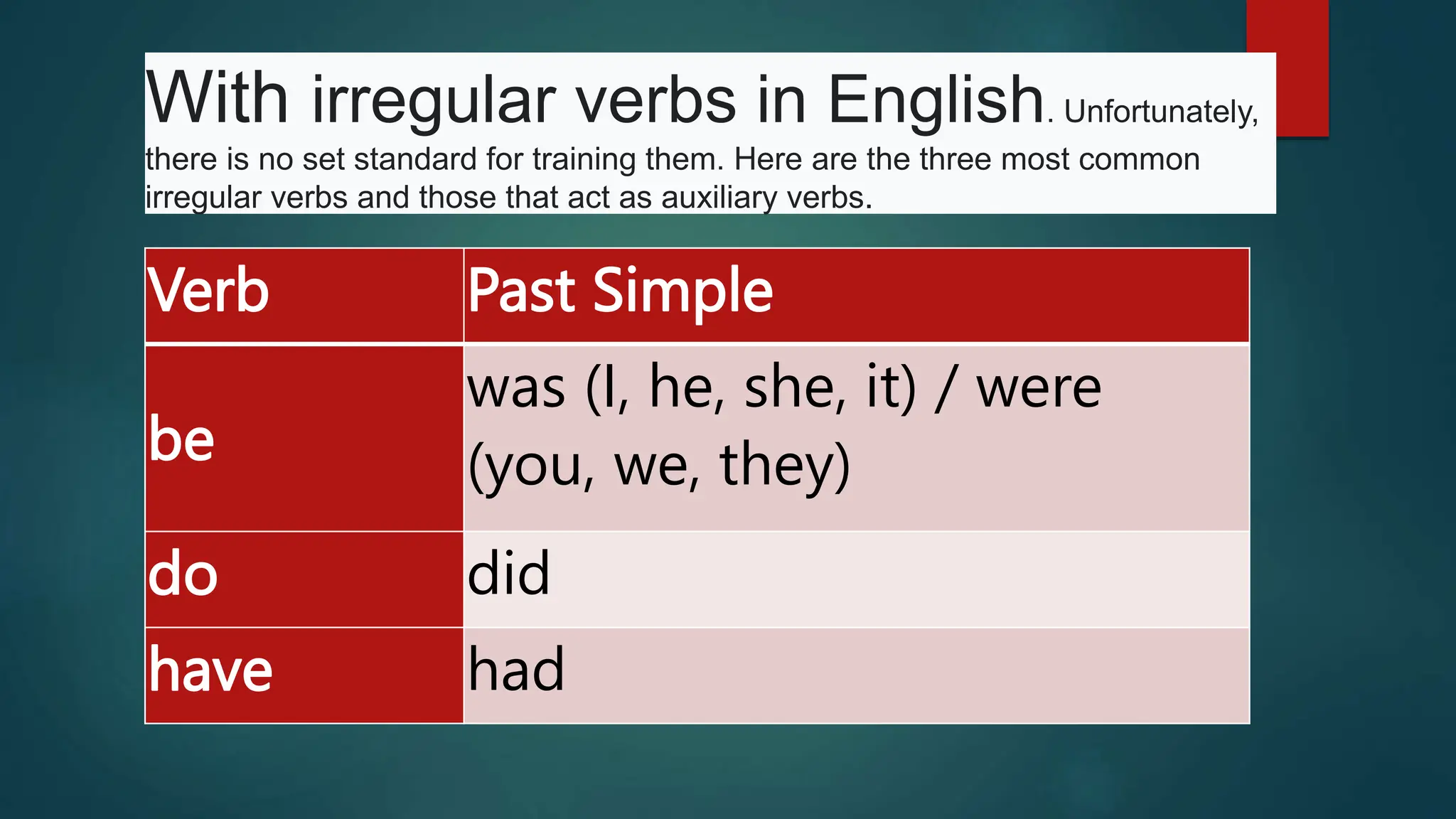 PASADO SIMPLE EN INGLES ES MUY IMPORTANTE CONOCER EL PASADO SIMPLE EN ...