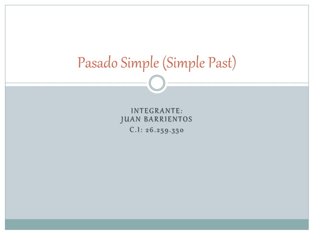 Pasado simple (simple past) | PPTX