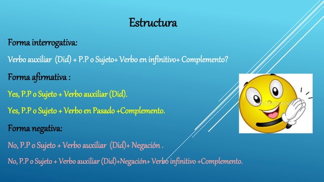 Pasado simple verbo auxiliar did | PPTX