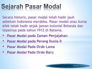 Pasar modal | PPTX