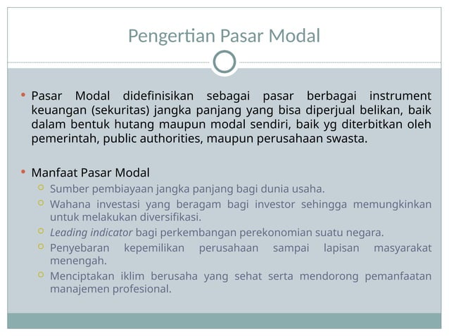 Materi PPT Instrumen Pasar Modal Syariah | PPT