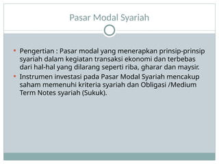 Materi PPT Instrumen Pasar Modal Syariah | PPT