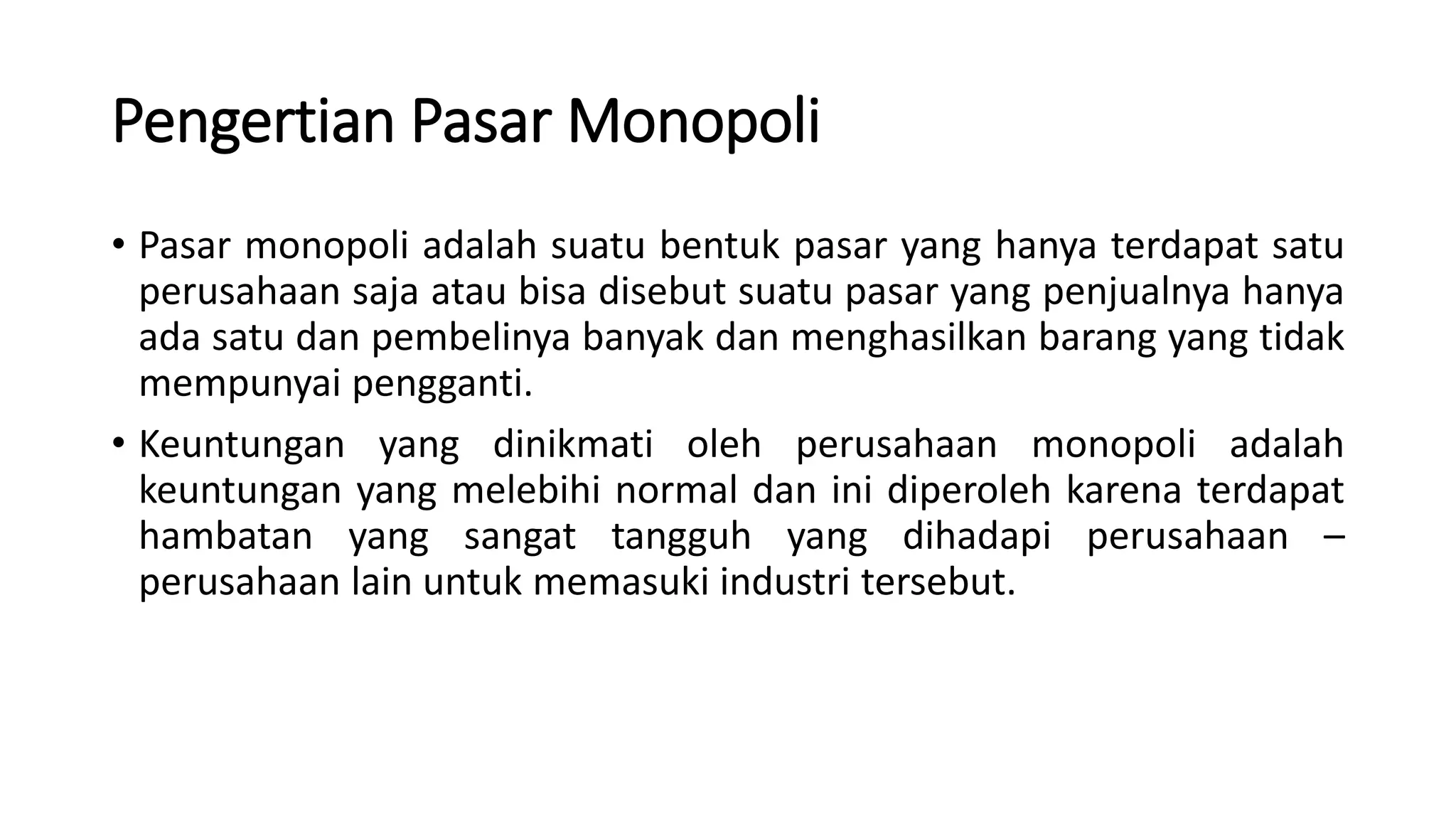 Pasar monopoli | PPTX