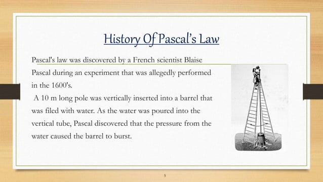 Descriptive Presentation on Pascal's Law (PPT) | PPTX | Physics | Science