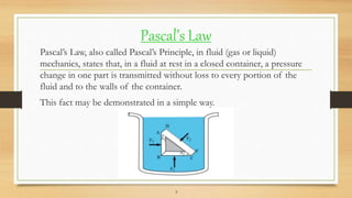 Descriptive Presentation on Pascal's Law (PPT) | PPTX
