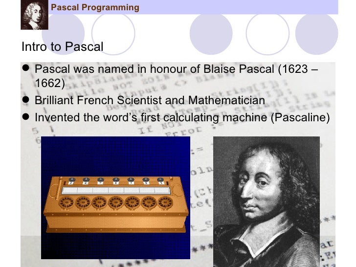 Pascal Programming Session 1 Pascal Programming Session 1