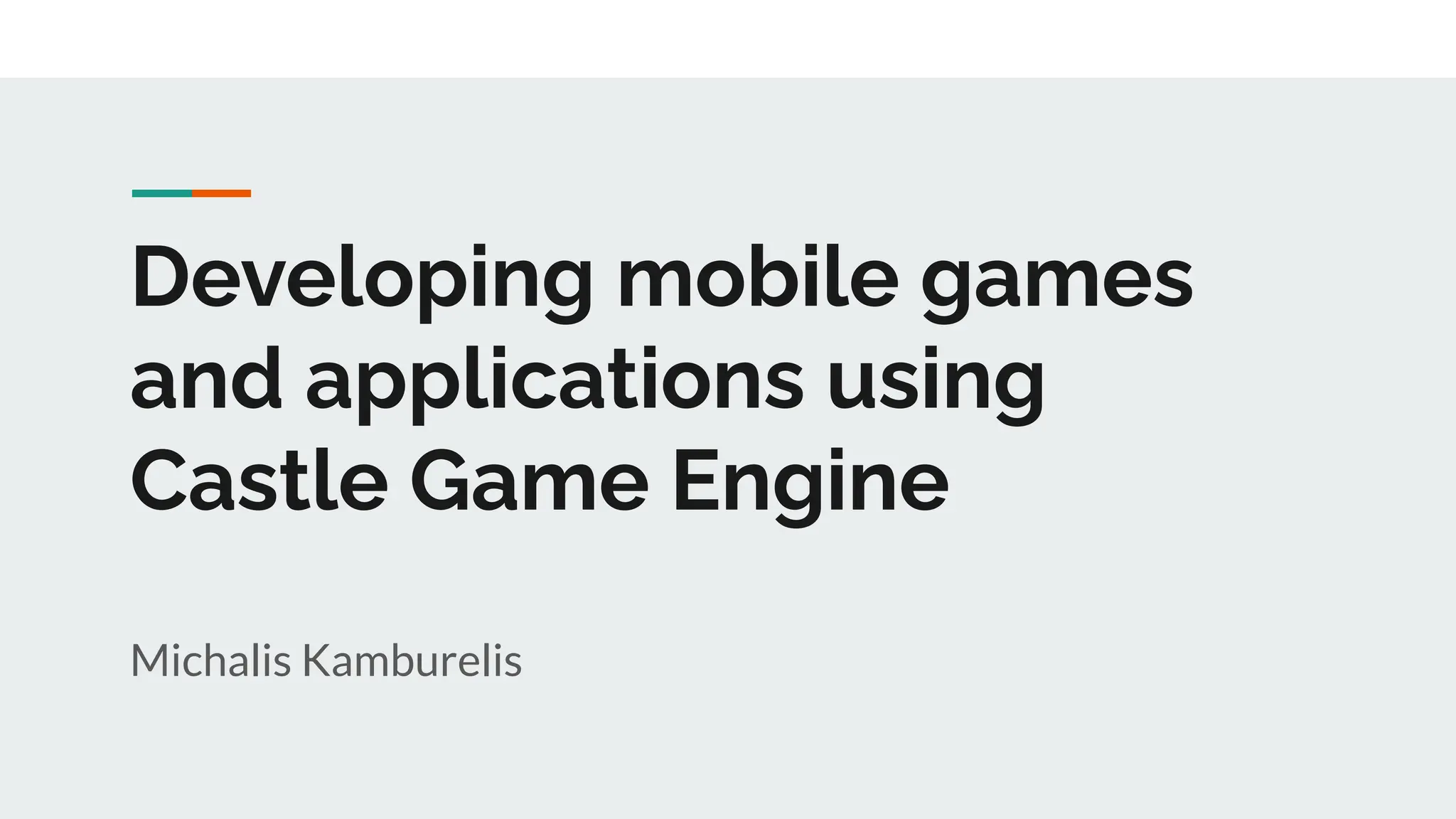 Developing Mobile Games And Applications Using Castle Game Engine Ppt