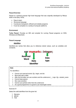 Pascal for beginers tute | PDF