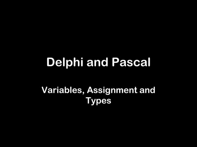 Pascal names and types | PPT
