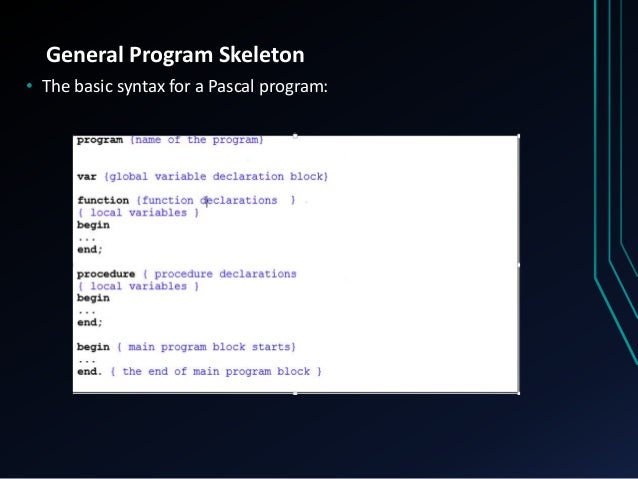 Pascal Programming Language Pascal Programming Language