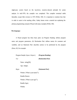 Pascal programming language | PDF