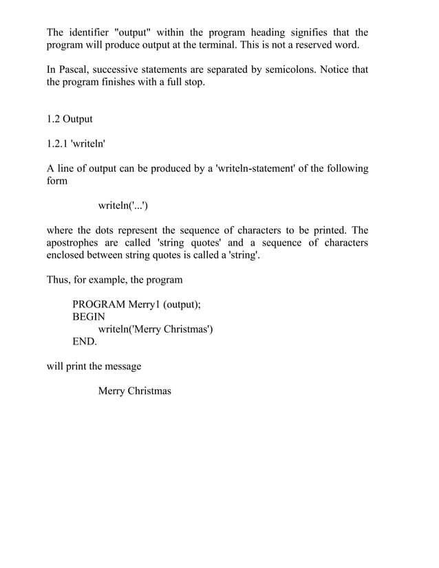 Pascal programming lecture notes | PDF