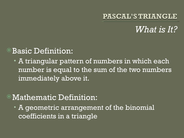 Pascal’s Triangle | PPT