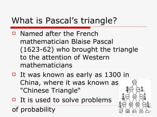 Pascal's triangle Maths Investigation | PPT