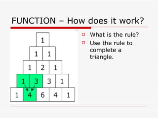 Pascal's triangle Maths Investigation | PPT