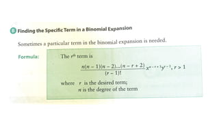 PRESENTATION ON BINOMIAL EXPANSION USING PASCAL'S TRIANGLE AND BINOMIAL ...