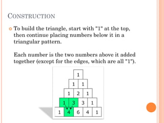 Pascal's triangle and fibonacci | PDF