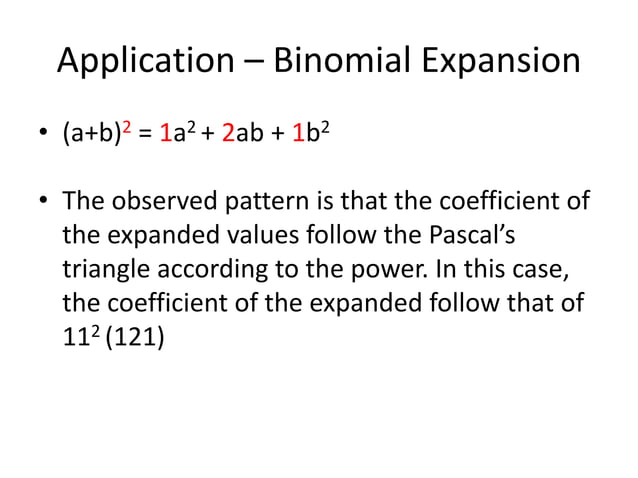 Pascal’s triangle and its applications and properties | PPTX | Physics ...
