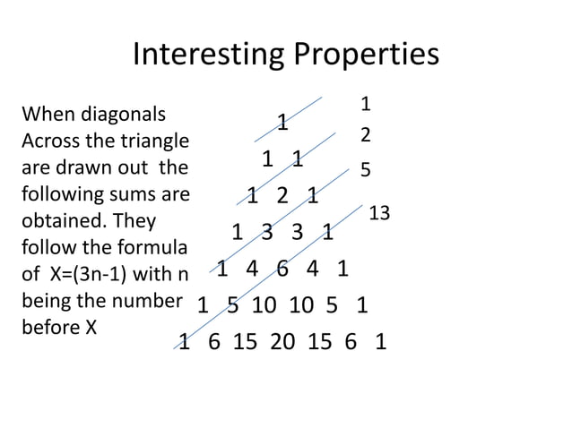 Pascal’s triangle and its applications and properties | PPTX | Physics | Science