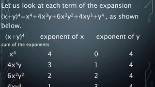 Pascal triangle and binomial theorem | PPTX