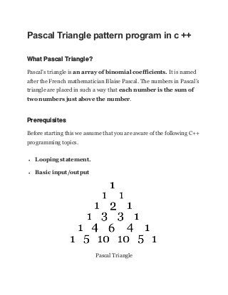 Pascal Triangle pattern program in c.pdf