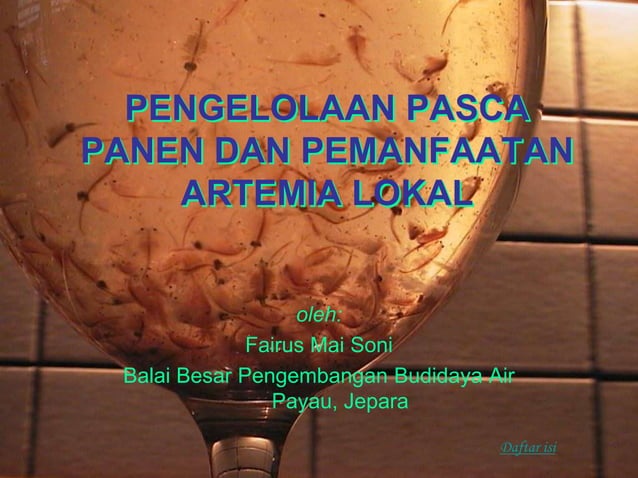 Pasca panen artemia | PPT