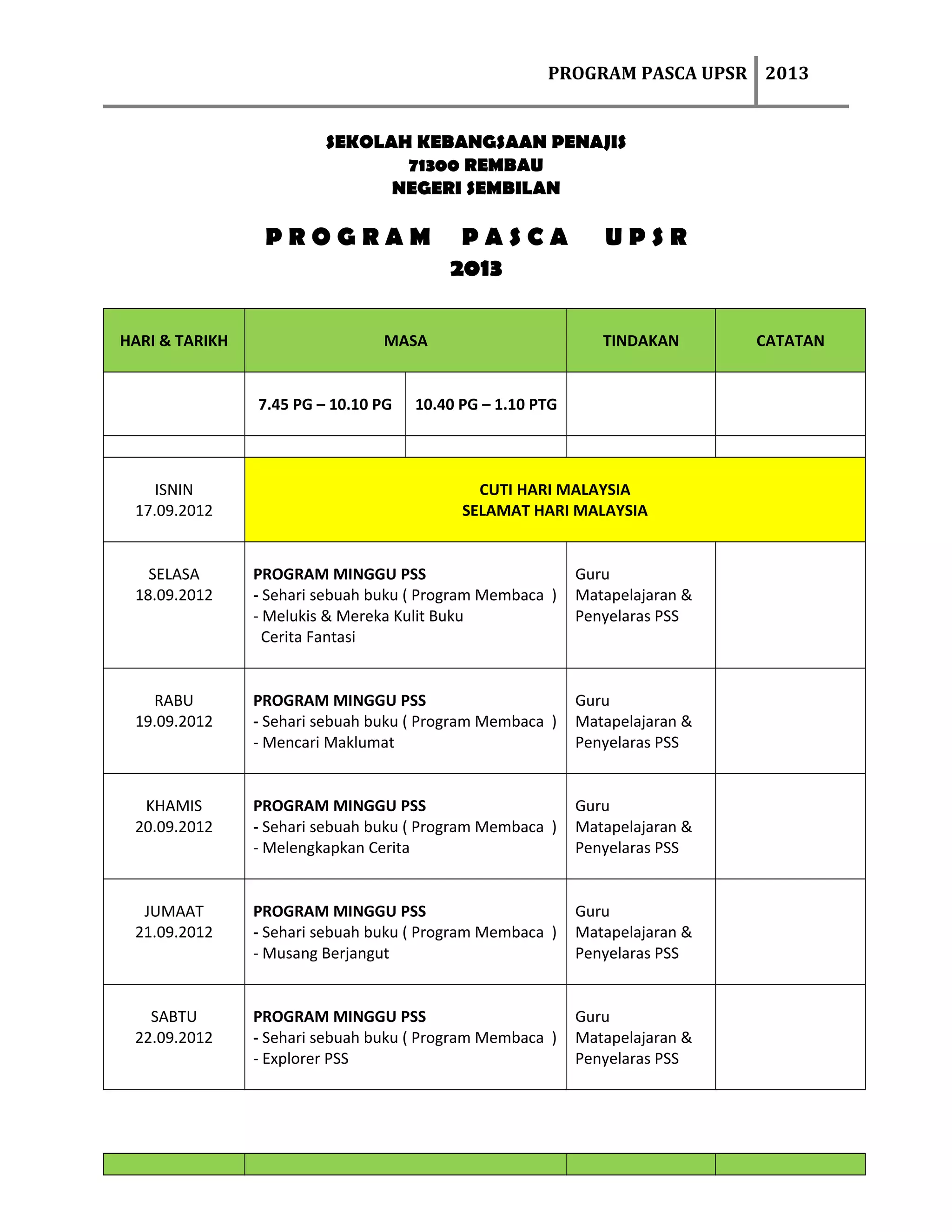 Pasca upsr2013 | DOC