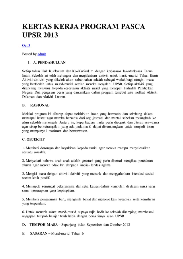 Pasca upsr 2016 | PDF